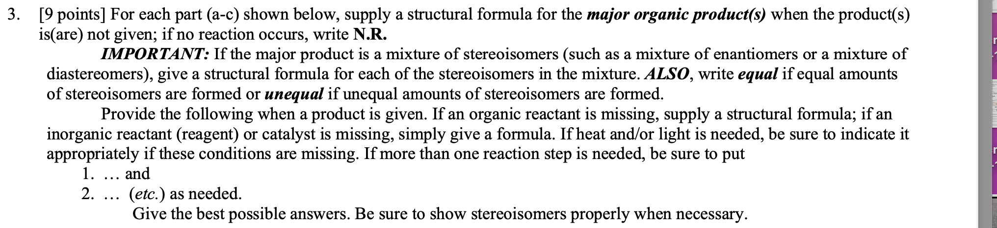Solved (c) ?3. [9 points] For each part (a-c) shown below, | Chegg.com