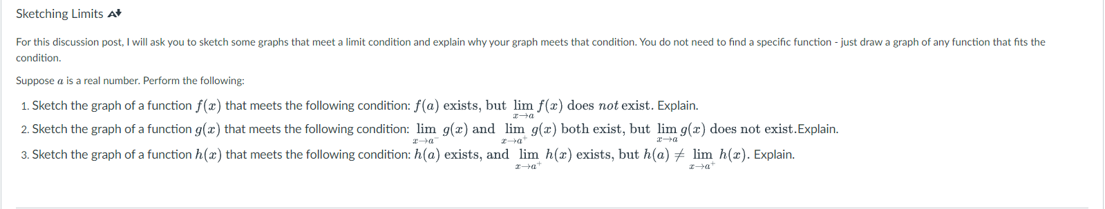 Solved condition. Suppose a is a real number. Perform the | Chegg.com