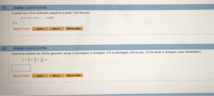 Solved A partial sum of an arithmetic sequence is given. | Chegg.com