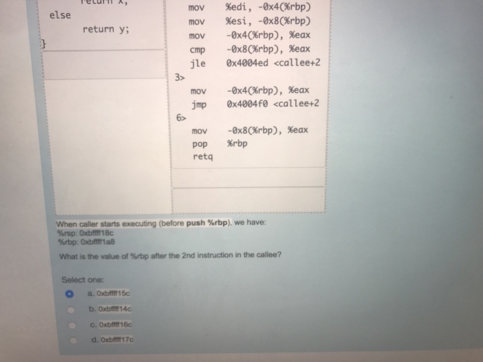 Solved We have Function callee is called by caller as below | Chegg.com