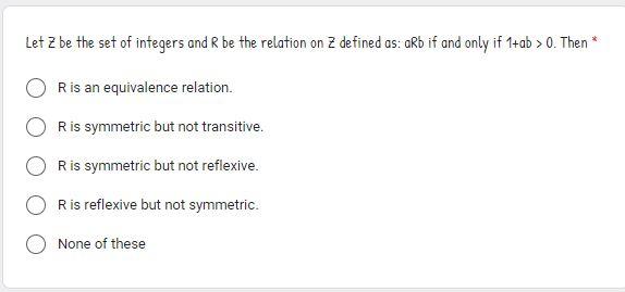 Solved Let Z be the set of integers and R be the relation on | Chegg.com