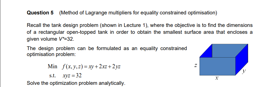 Solved Question - (Method of Lagrange multipliers for | Chegg.com