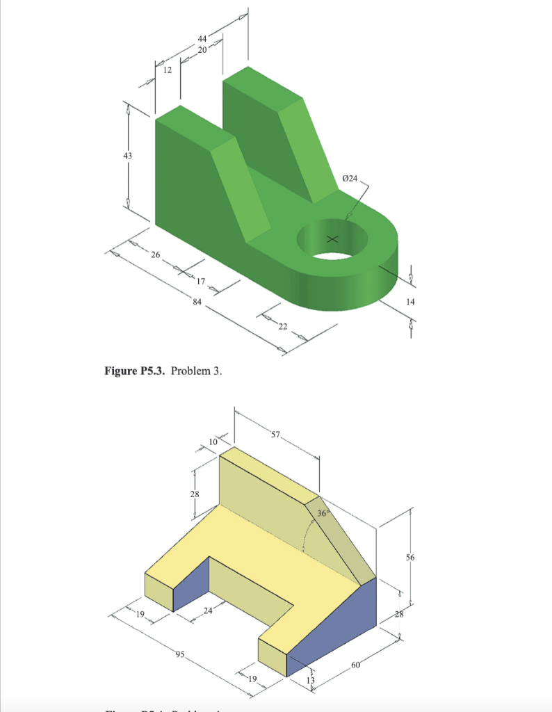 Solved Create the standard views (top, front, and right) for | Chegg.com