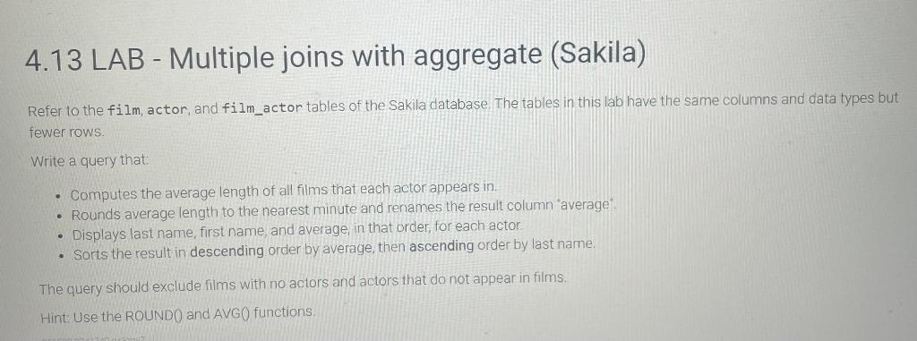 Solved Refer to the film, actor, and film_actor tables of | Chegg.com