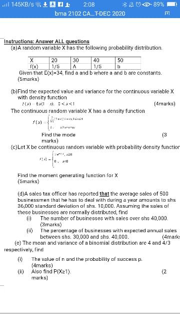 145KB/S S.LOA: 2:08 bma 2102 CA...T-DEC 2020 A0 | Chegg.com
