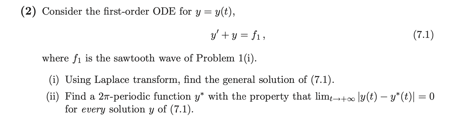 Solved 2 Consider The First Order Ode For Y Y T Y′ Y F1