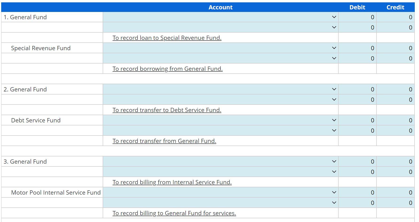 Solved Prepare journal entries to record these interfund | Chegg.com