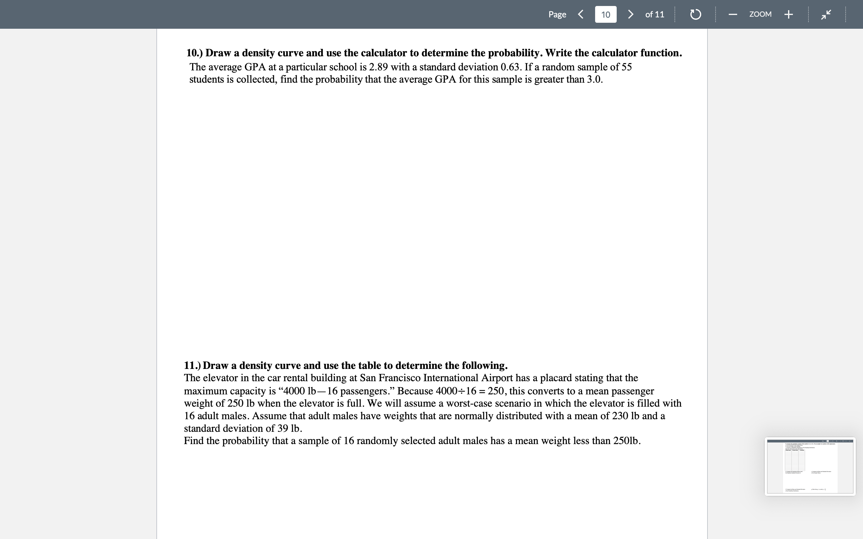 Solved 10.) Draw a density curve and use the calculator to | Chegg.com