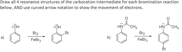 Solved Draw all 4 resonance structures of the carbocation | Chegg.com