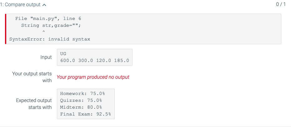 Solved Answer in Python Coding TOP is the error of my coding | Chegg.com