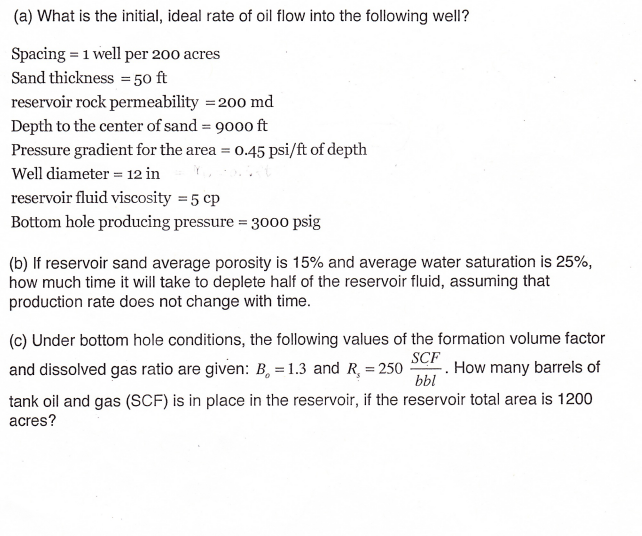 (a) What is the initial, ideal rate of oil flow into | Chegg.com