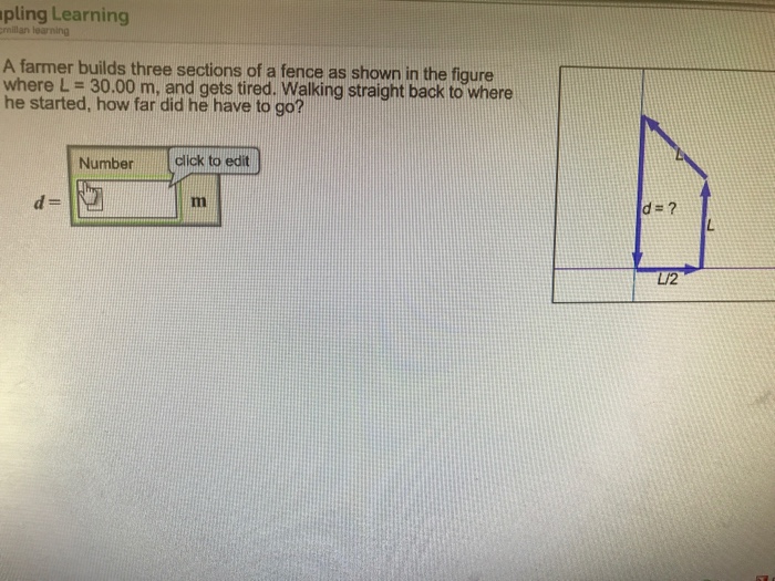 Solved A farmer builds three sections of a fence as shown in | Chegg.com