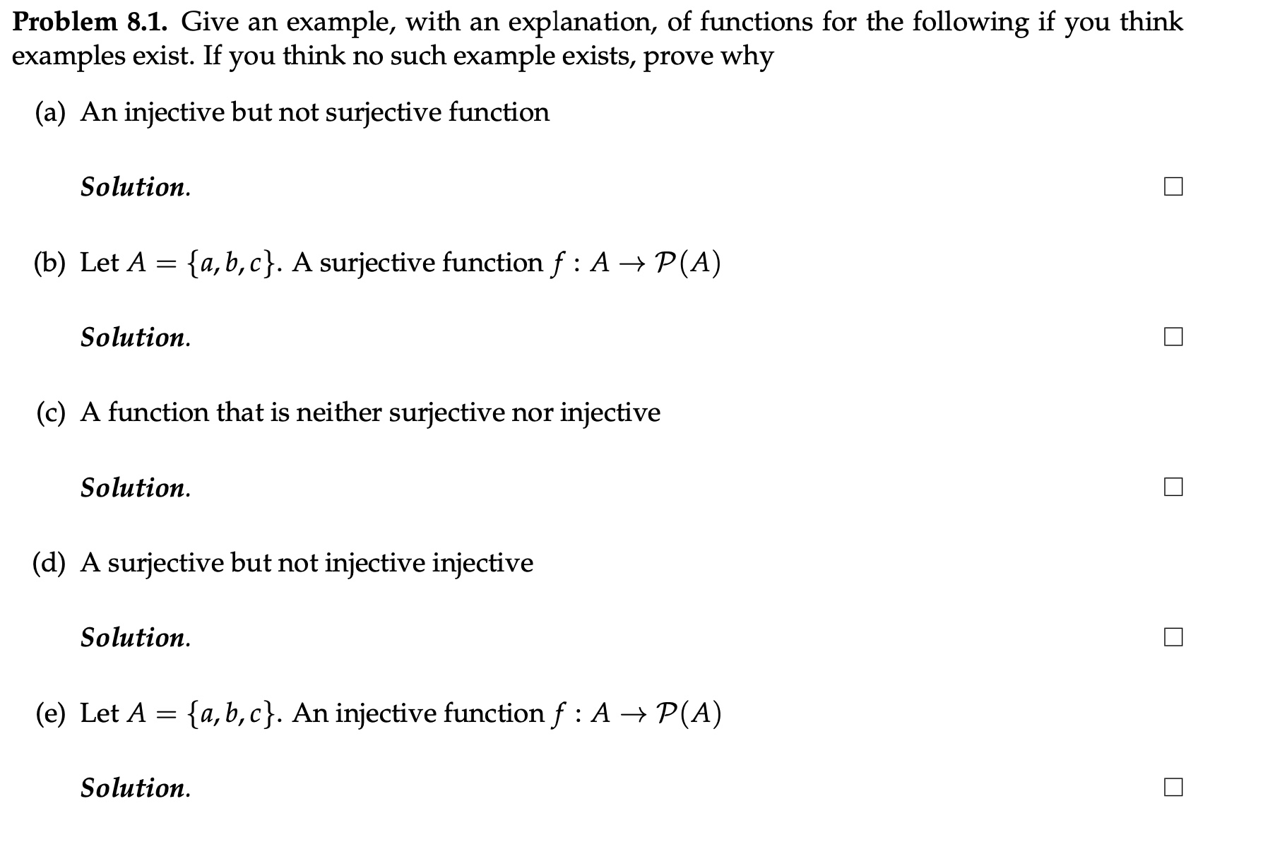 Solved Problem 8.1. Give an example, with an explanation, of | Chegg.com