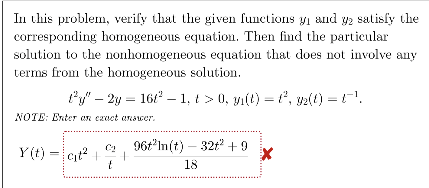 Solved In this problem, verify that the given functions yi | Chegg.com