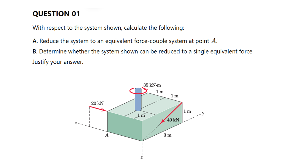 Solved QUESTION 01 ﻿With respect to the system shown, | Chegg.com