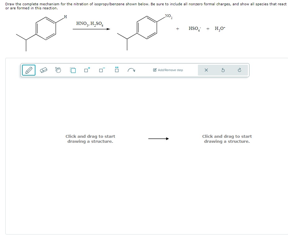 Solved Draw the complete mechanism for the nitration of | Chegg.com
