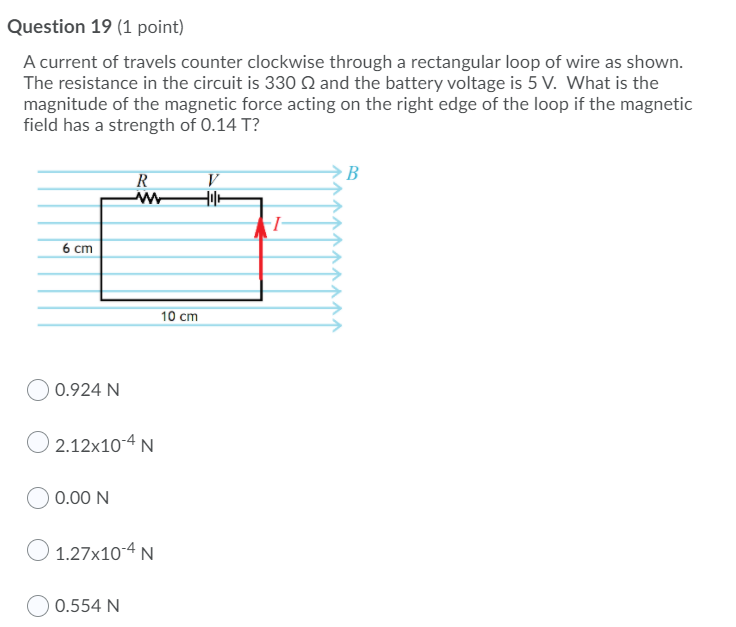 Solved Question 19 (1 point) A current of travels counter | Chegg.com