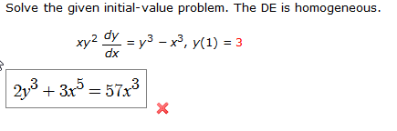Solved Solve the given initial-value problem. The DE is | Chegg.com