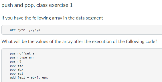 Solved push and pop, class exercise 1 If you have the | Chegg.com