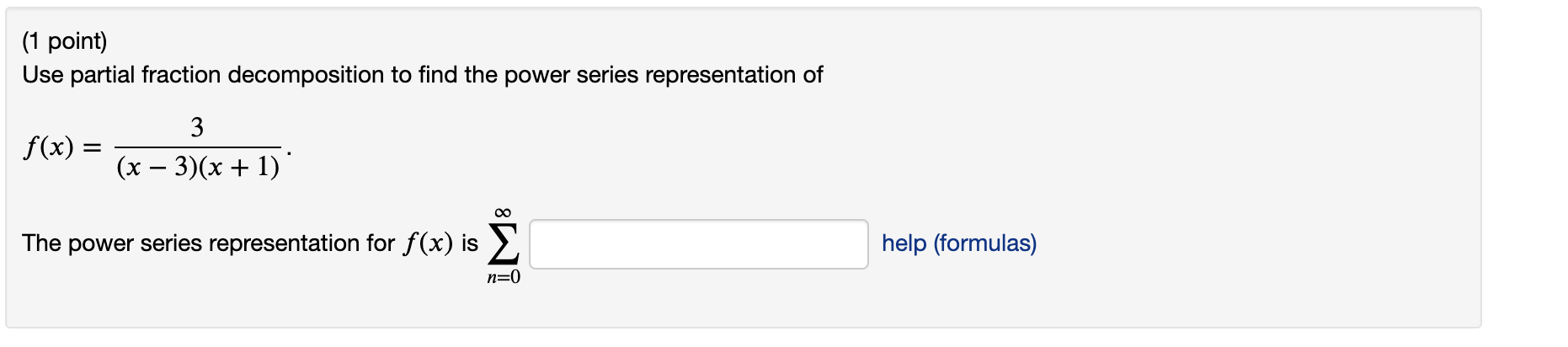Solved (1 point) Use partial fraction decomposition to find | Chegg.com