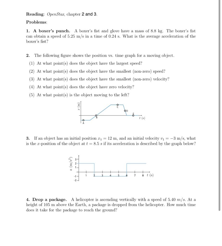 Reading: OpenStax, chapter 2 and 3. Problems: 1. A | Chegg.com