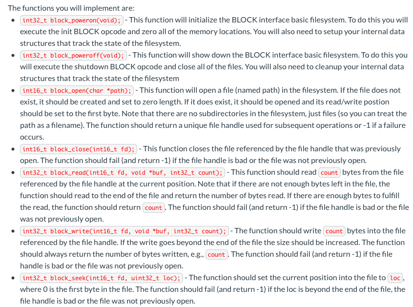The functions you will implement are: int32_t | Chegg.com