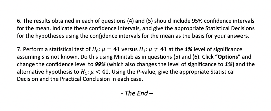 Solved Use MINITAB to do the following problems. Your | Chegg.com