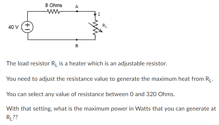 Solved The load resistor RL is a heater which is an | Chegg.com