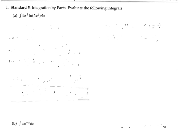 Solved Standard 5: Integration by Parts. Evaluate the | Chegg.com