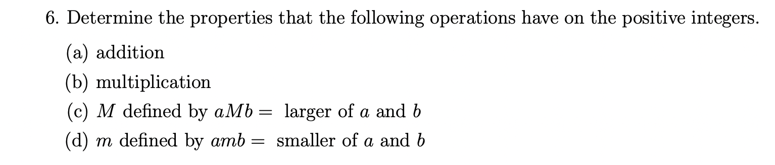 Solved 6. Determine the properties that the following | Chegg.com