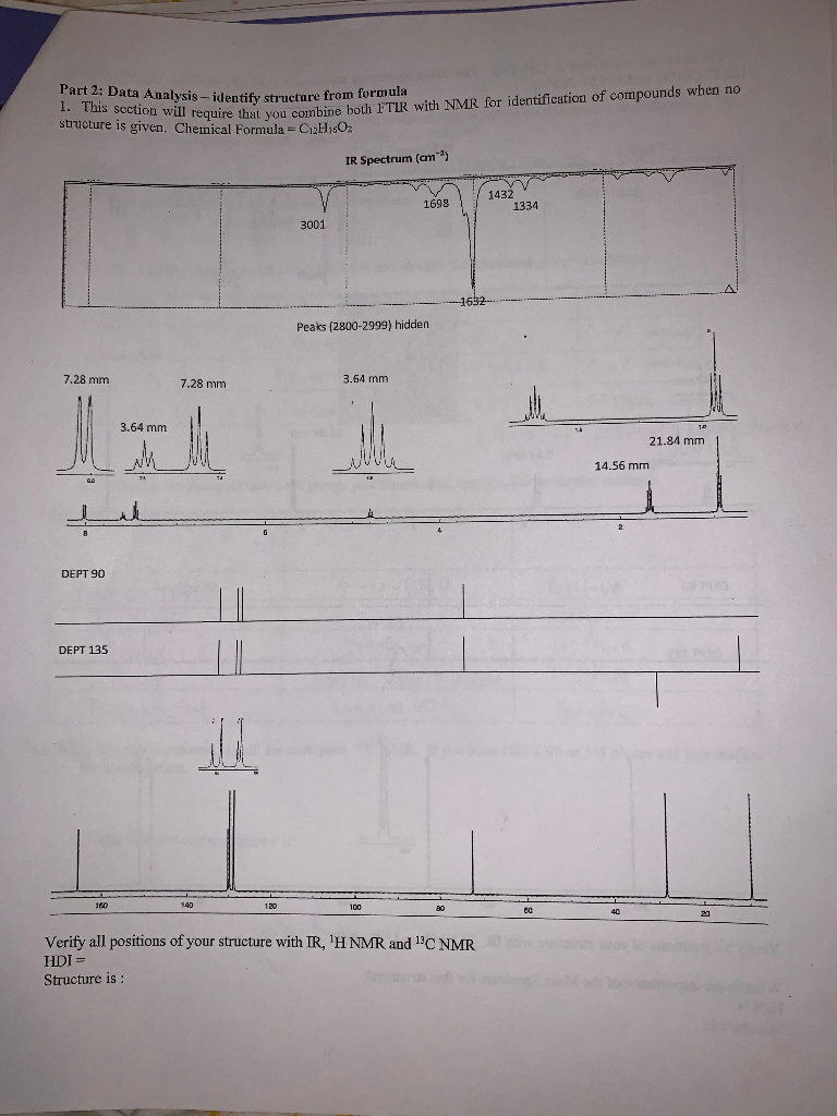 Solved The unknown's molecular formula is C12H16O2. Use FTIR | Chegg.com