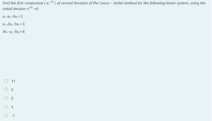 Solved Find the first component (x: (?)) of second iteration | Chegg.com