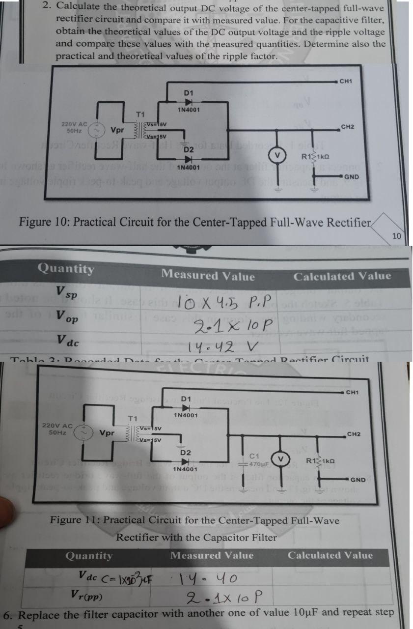 Solved 2. Calculate the theoretical output DC voltage of the | Chegg.com
