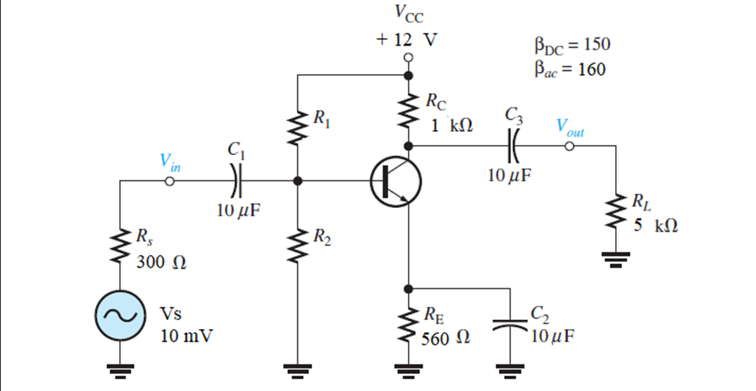 Solved For the amplifier, the values of R1,and R2 are given | Chegg.com