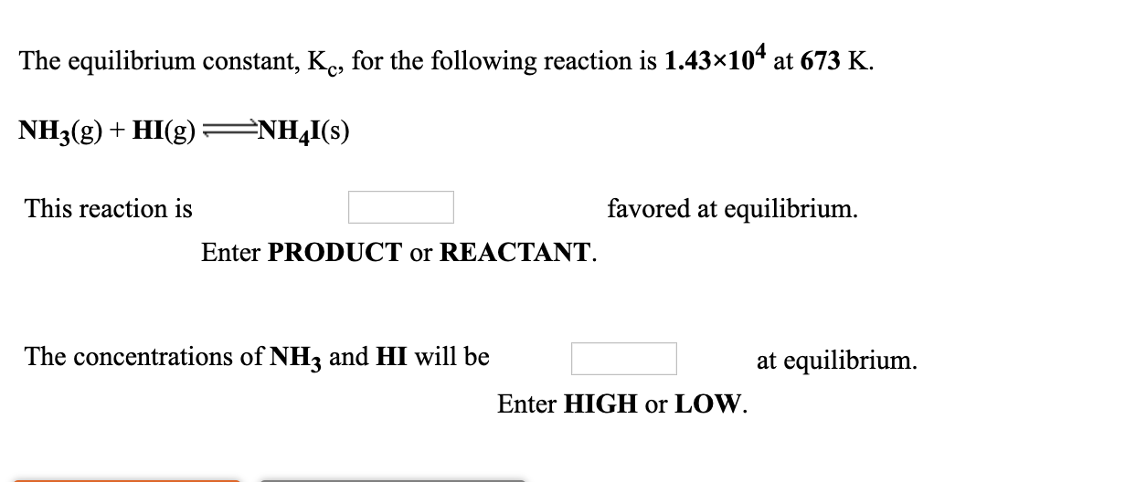 Solved The equilibrium constant, Ke, for the following | Chegg.com