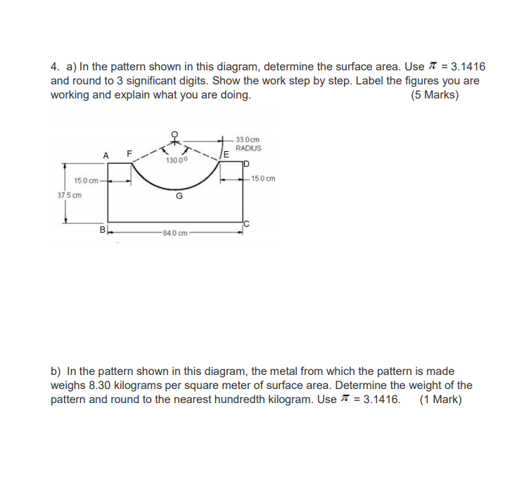 Solved 4. a) In the pattern shown in this diagram, determine | Chegg.com