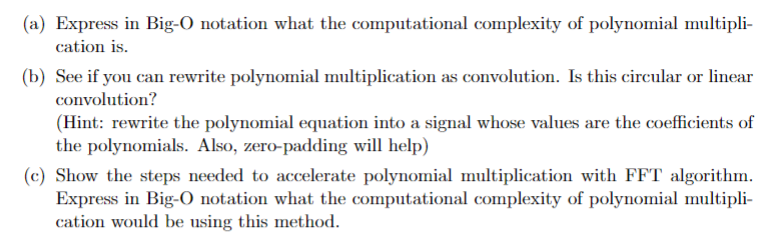 Solved 3. (10 points) FFT and Polynomial Multiplication In | Chegg.com
