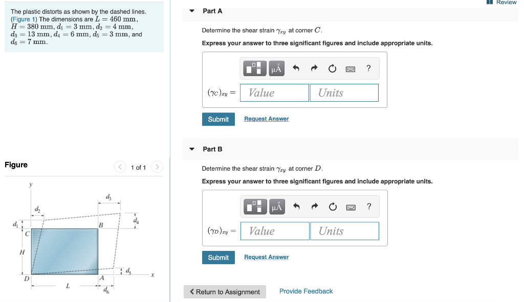Solved Review Part A The plastic distorts as shown by the | Chegg.com