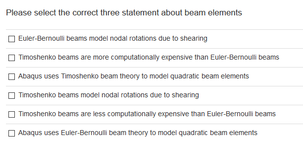 Solved Please select the correct three statement about beam | Chegg.com