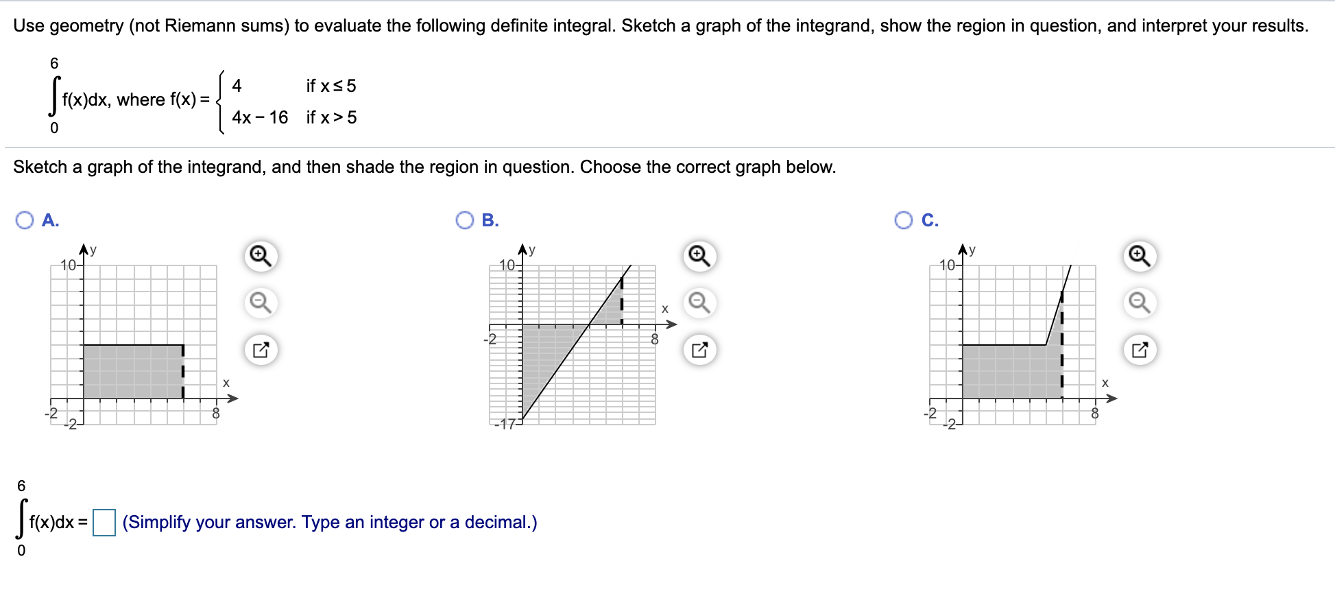 Solved Use geometry (not Riemann sums) to evaluate the | Chegg.com