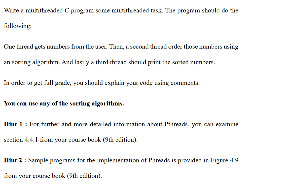 Solved Write a multithreaded C program some multithreaded | Chegg.com Solved Write a multithreaded C program some multithreaded | Chegg.com