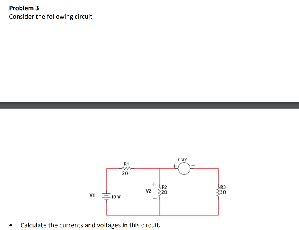Solved Problem 3 Consider the following circuit. R1 7 V2 + | Chegg.com