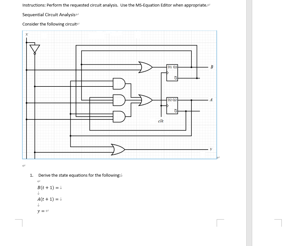 Solved 2. Complete version 1 of the state table (Do not use | Chegg.com