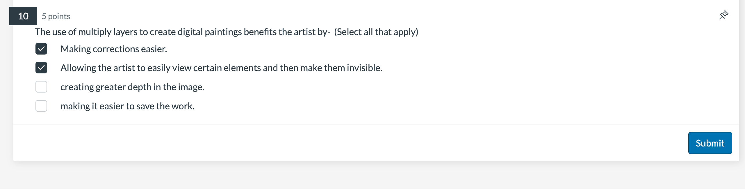 5 points The use of multiply layers to create digital | Chegg.com
