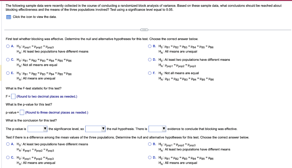 Solved The following sample data were recently collected in | Chegg.com
