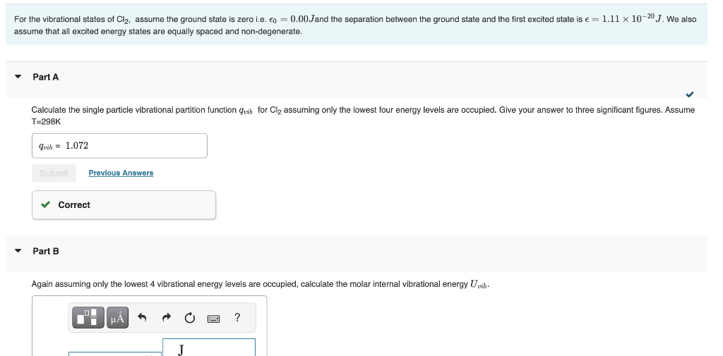 Solved For the vibrational states of Cl2, assume the ground | Chegg.com