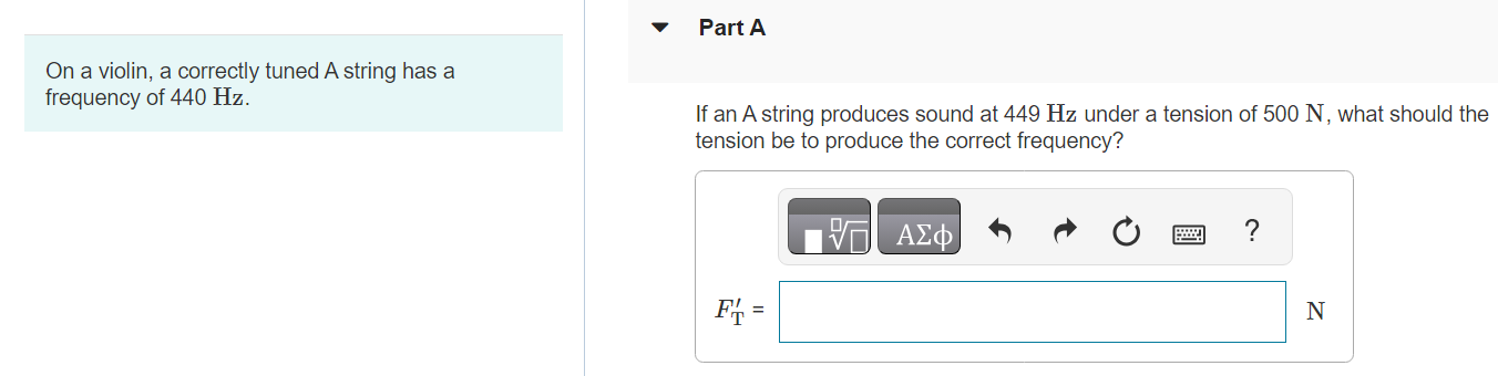 Solved On a violin, a correctly tuned A string has a | Chegg.com