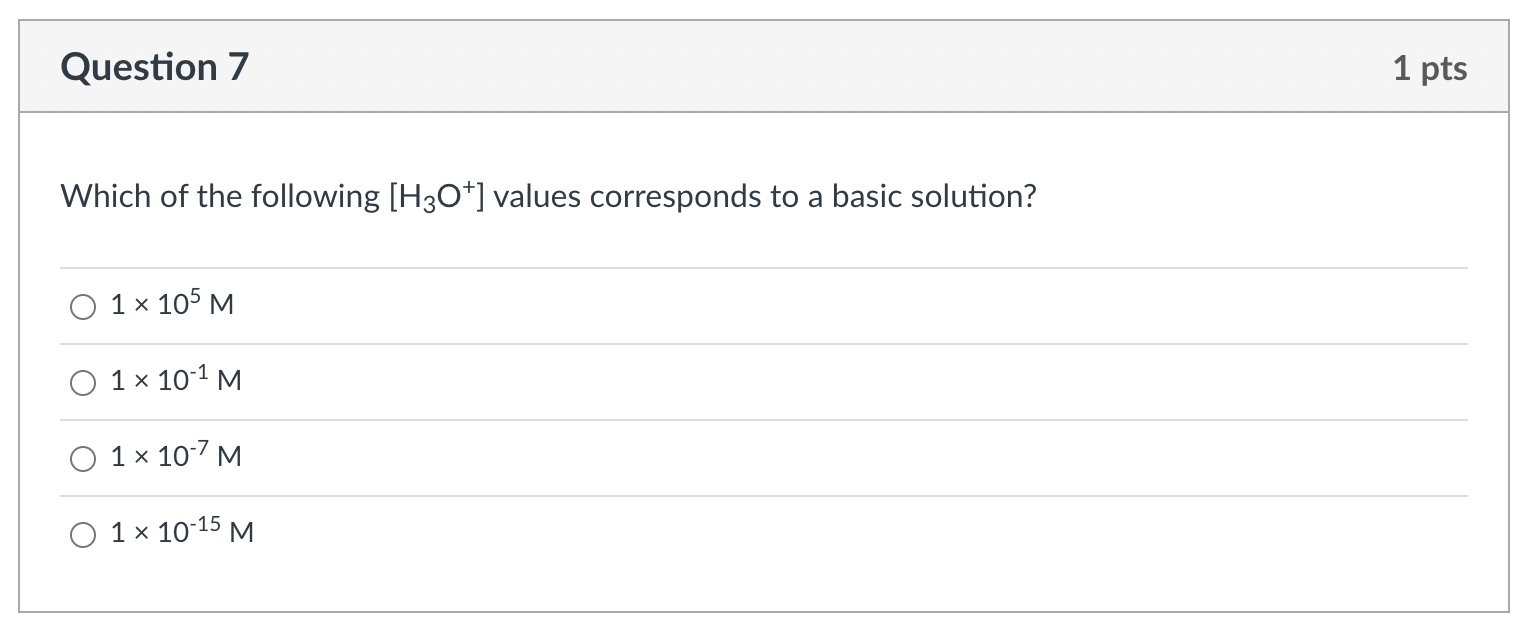 Solved Which of the following [H3O+] values corresponds to a | Chegg.com