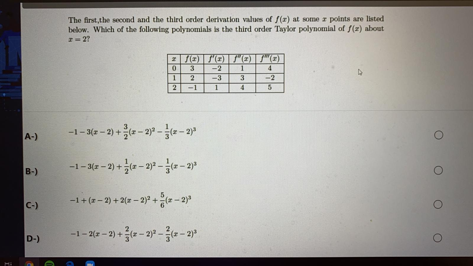 Solved The first, the second and the third order derivation | Chegg.com