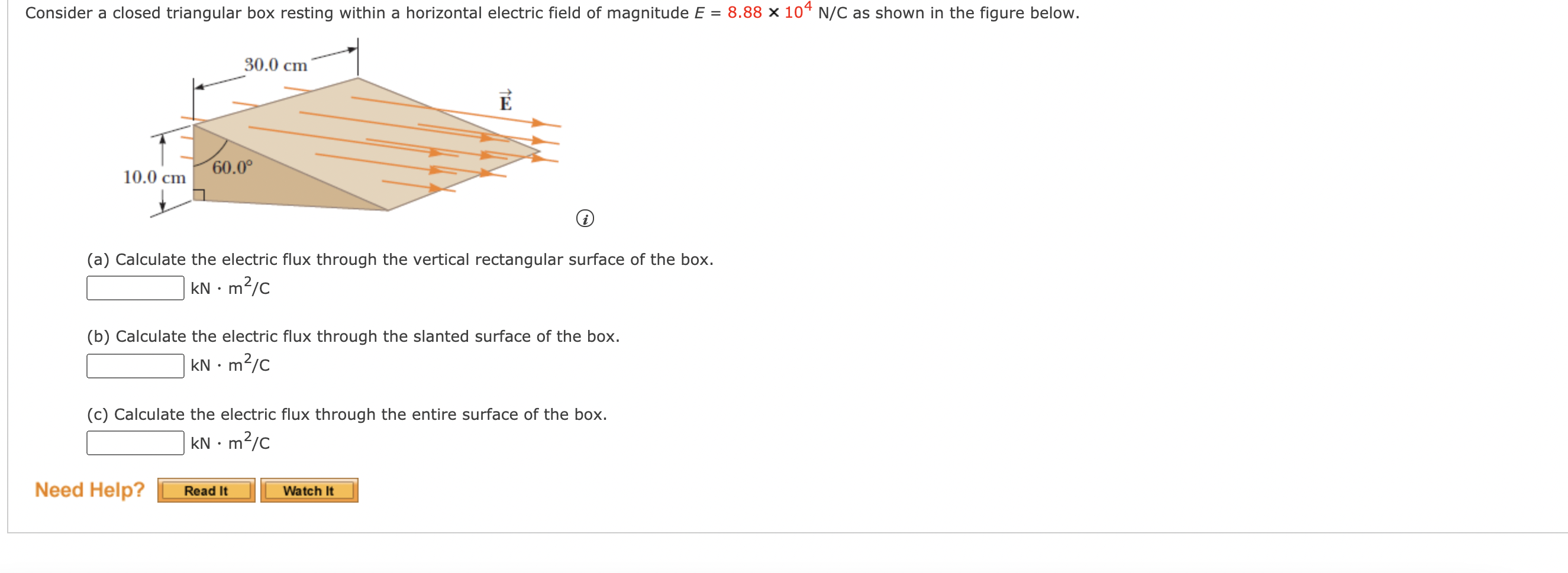 Solved Consider a closed triangular box resting within a | Chegg.com
